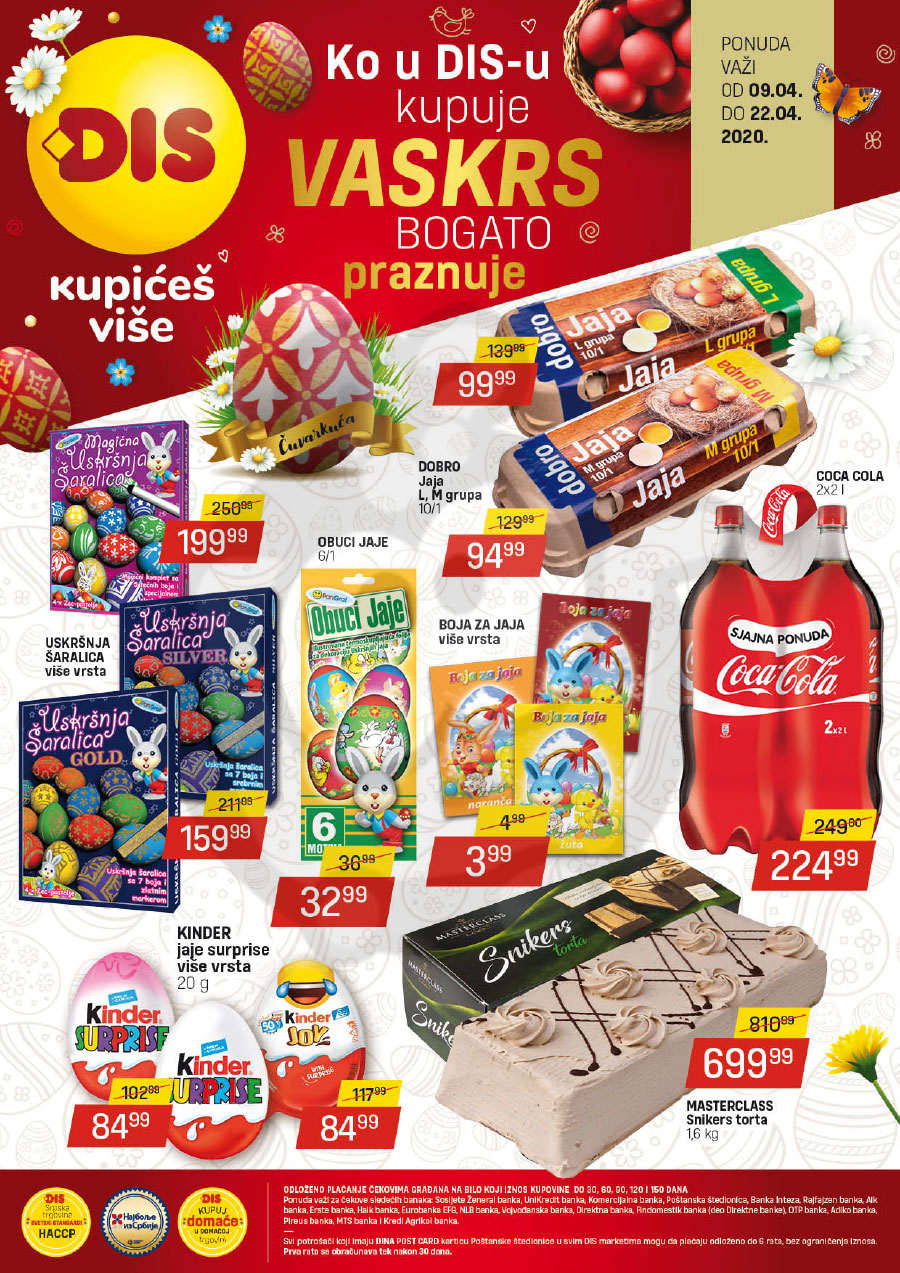 Dis Market Katalog Akcija 09.04. - 22.04.2020. | Kuda u Kupovinu