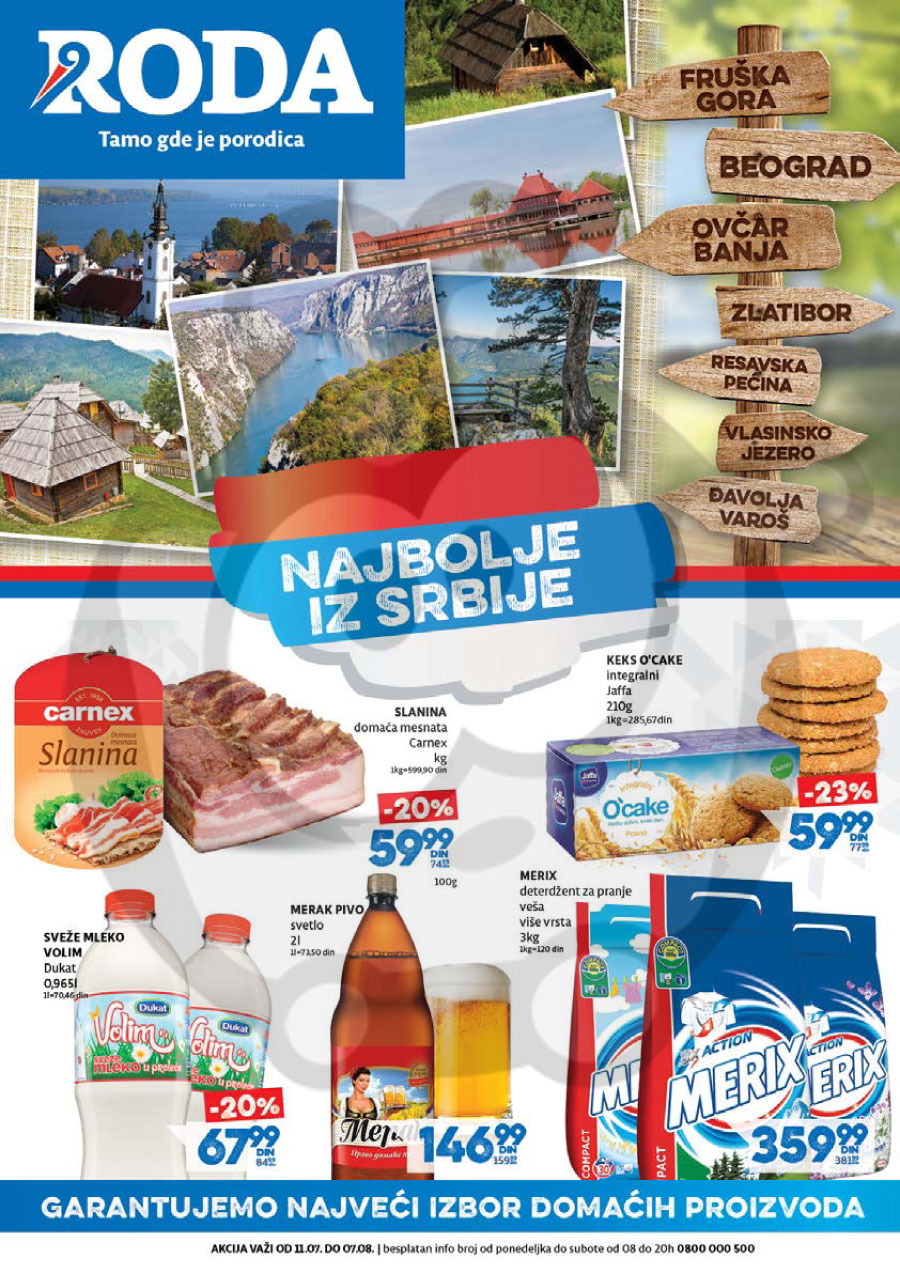 Roda Katalog Akcija Najbolje iz Srbije 11.07. - 07.08.2016. | Kuda u ...