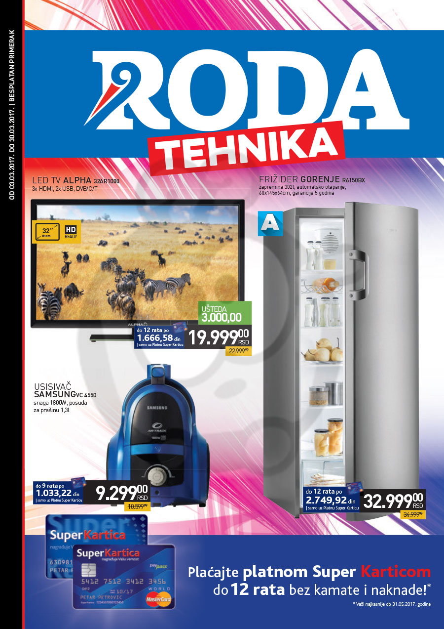 Roda Akcija Katalog Tehnika 03.03.- 30.03.2017. | Kuda u Kupovinu