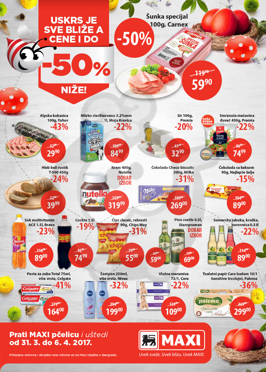 Maxi Nedeljna Akcija 31.03. - 06.04.2017. | Kuda u Kupovinu