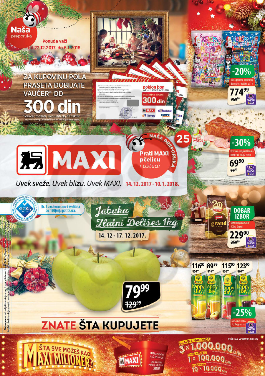 Maxi Katalog Akcija 14.12.2017. - 10.01.2018. | Kuda u Kupovinu