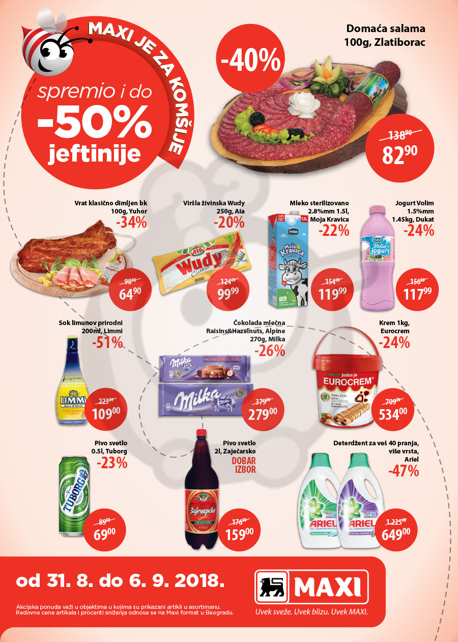 Maxi Nedeljna Akcija 31.08. - 06.09.2018. | Kuda u Kupovinu