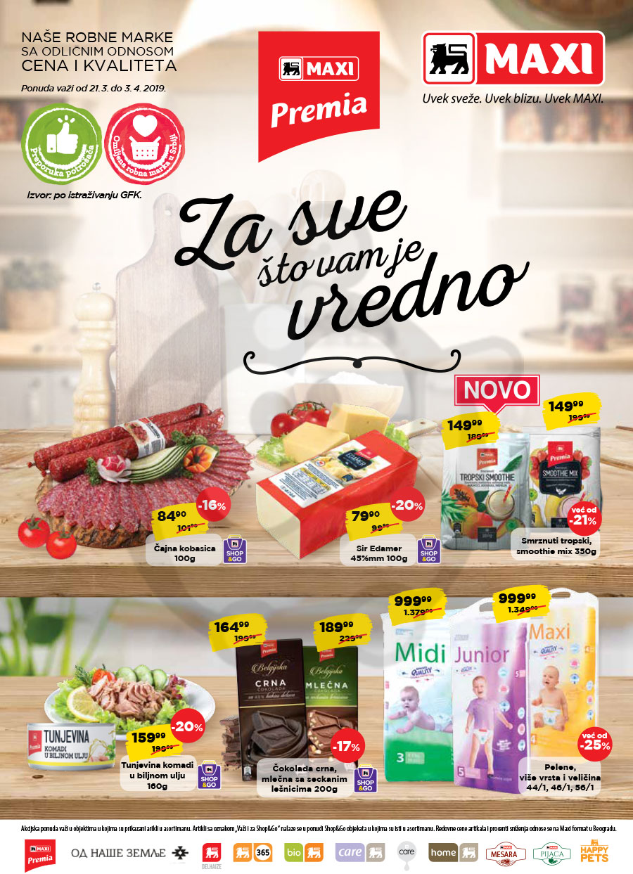 Maxi Katalog Akcija Premia Proizvodi 21.03. - 03.04.2019. | Kuda u Kupovinu