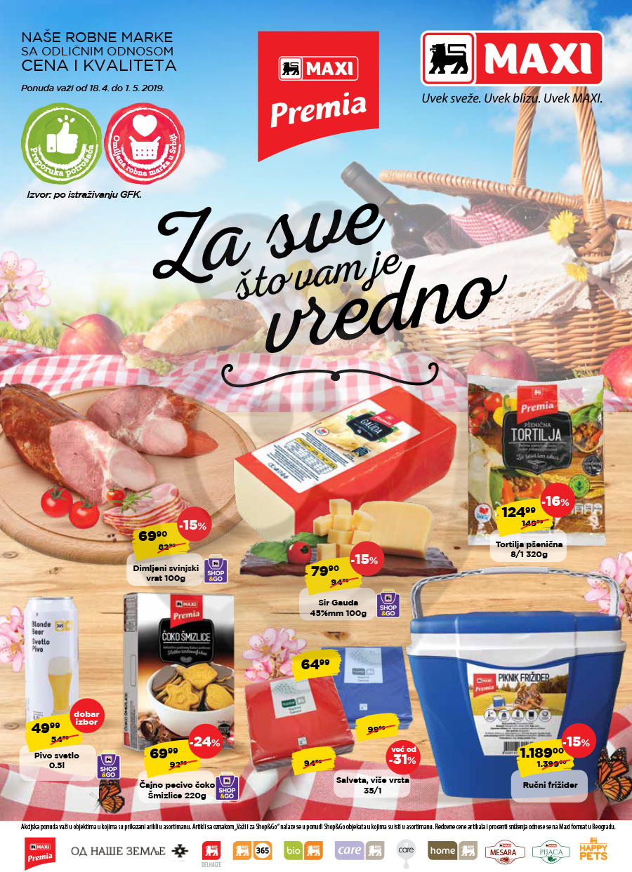 Maxi Katalog Akcija Premia Proizvodi 18.04. - 01.05.2019. | Kuda u Kupovinu