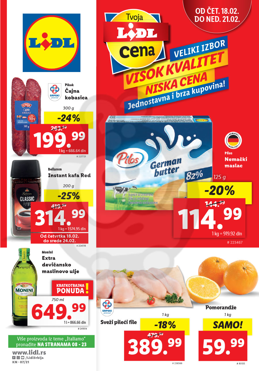 LIDL SRBIJA Katalog Akcija 18.02. - 24.02.2021. | Kuda u Kupovinu