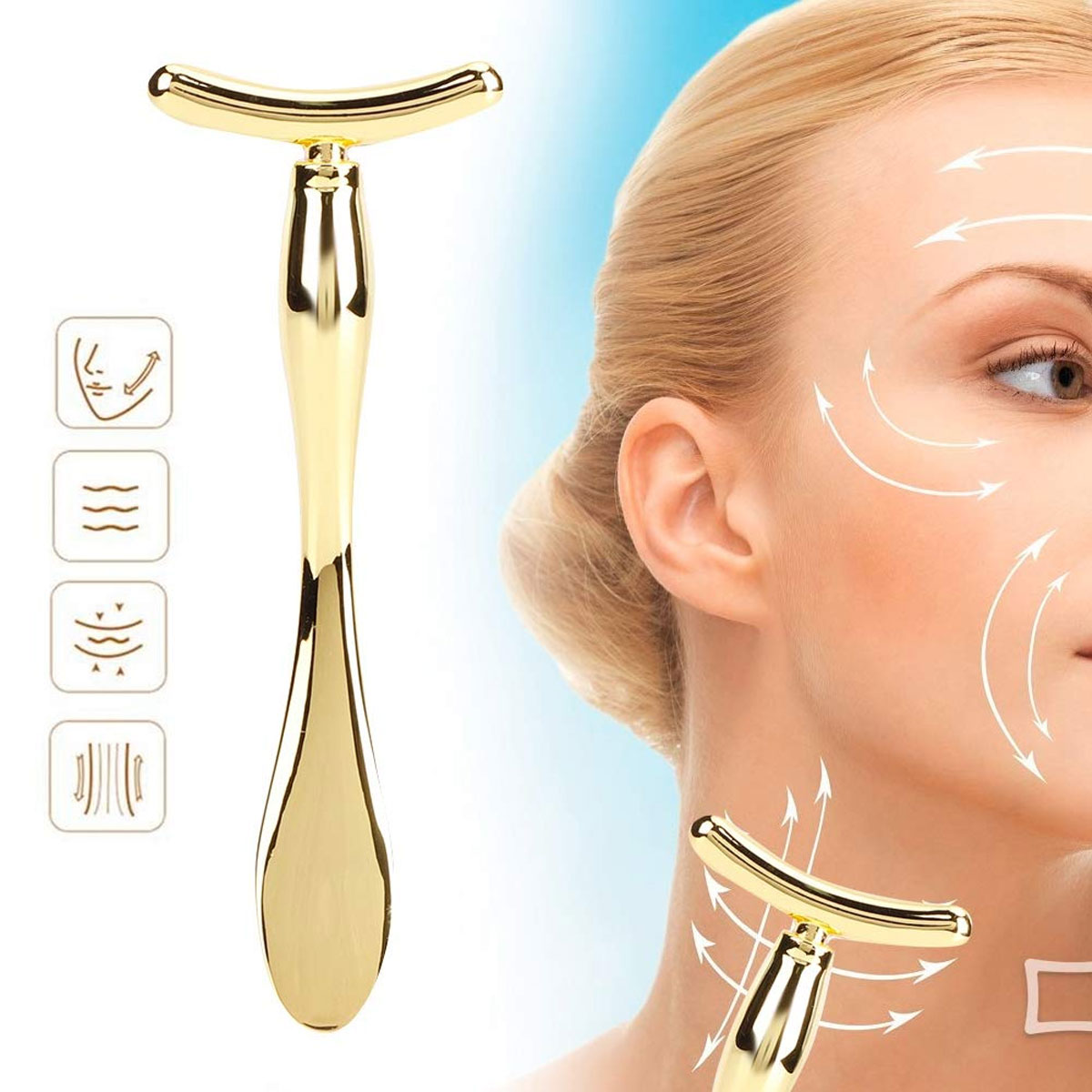 T-shape massage - Metalni masažer za negu lica | Kuda u Kupovinu