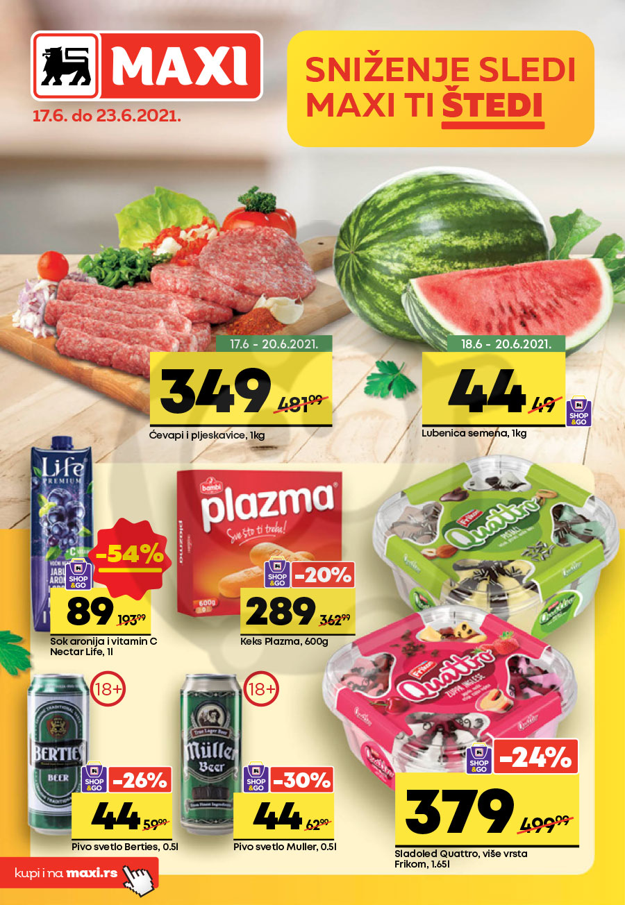 Maxi Nedeljna Akcija 17.06. - 23.06.2021. | Kuda u Kupovinu