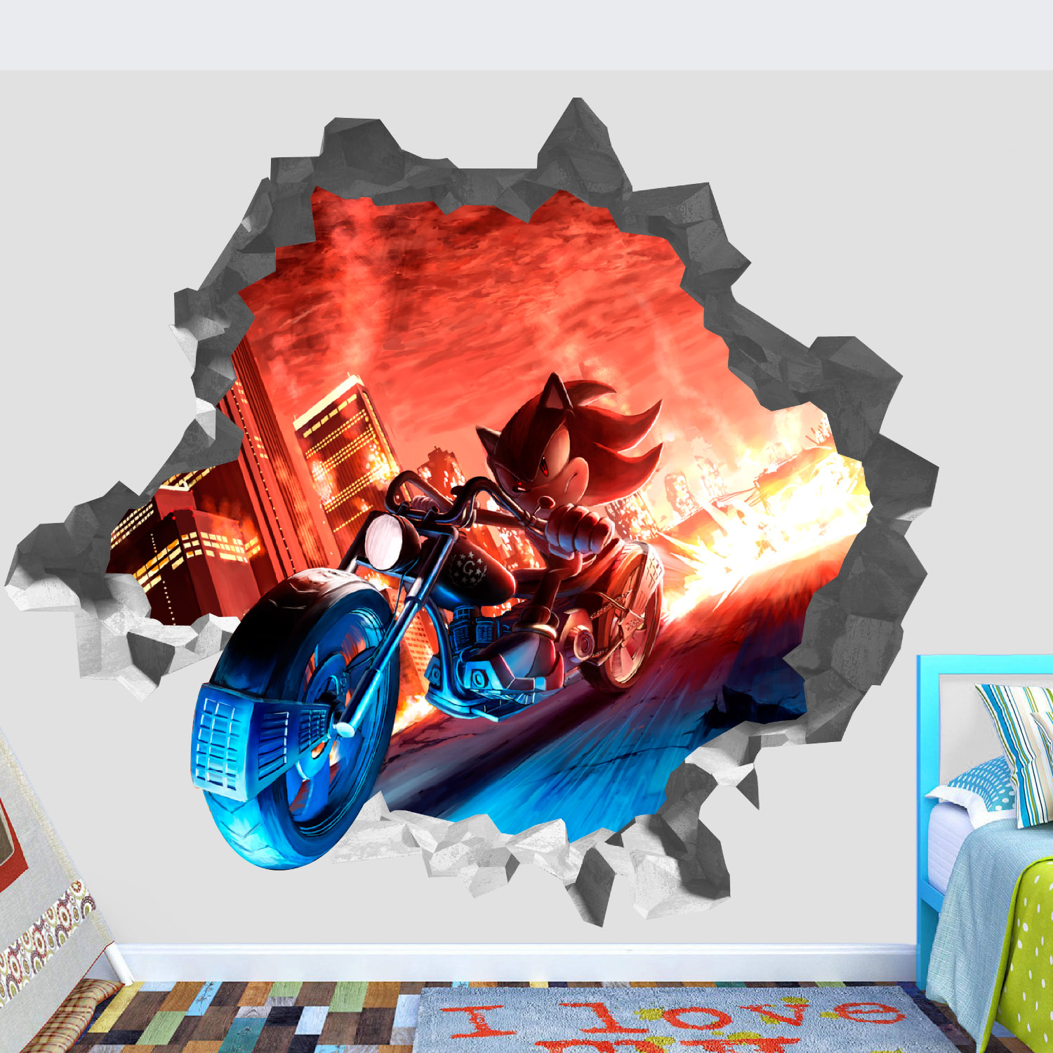 Shadow The Hedgehog - Sonik na motoru veliki PVC stiker | Kuda u Kupovinu