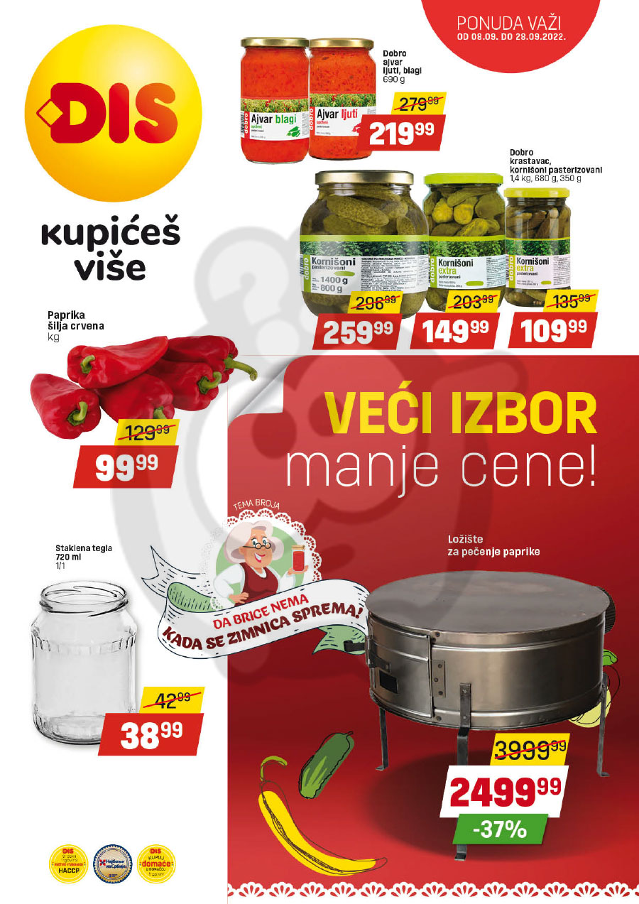 Dis Market Katalog Akcija 08.09. - 28.09.2022. | Kuda u Kupovinu