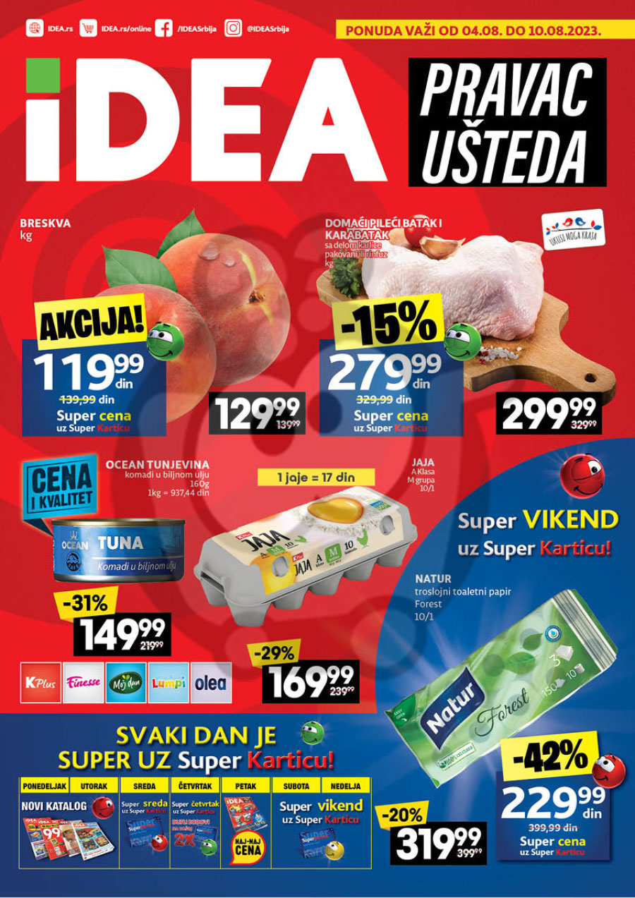 Idea Vikend Nedeljna Akcija 04.08. - 10.08.2023. | Kuda u Kupovinu
