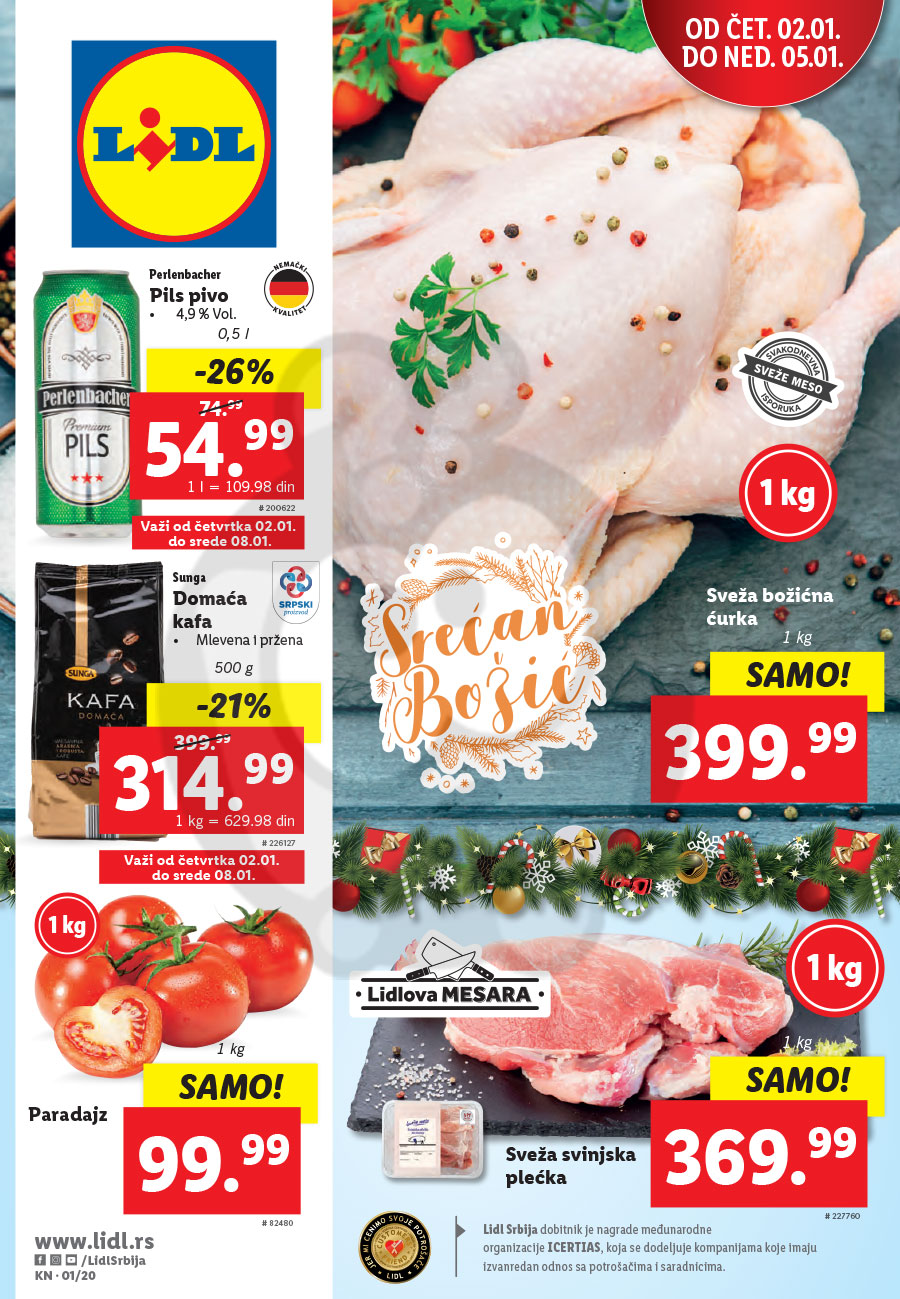 LIDL SRBIJA Katalog Akcija 02.01. - 08.01.2020. | Kuda u Kupovinu