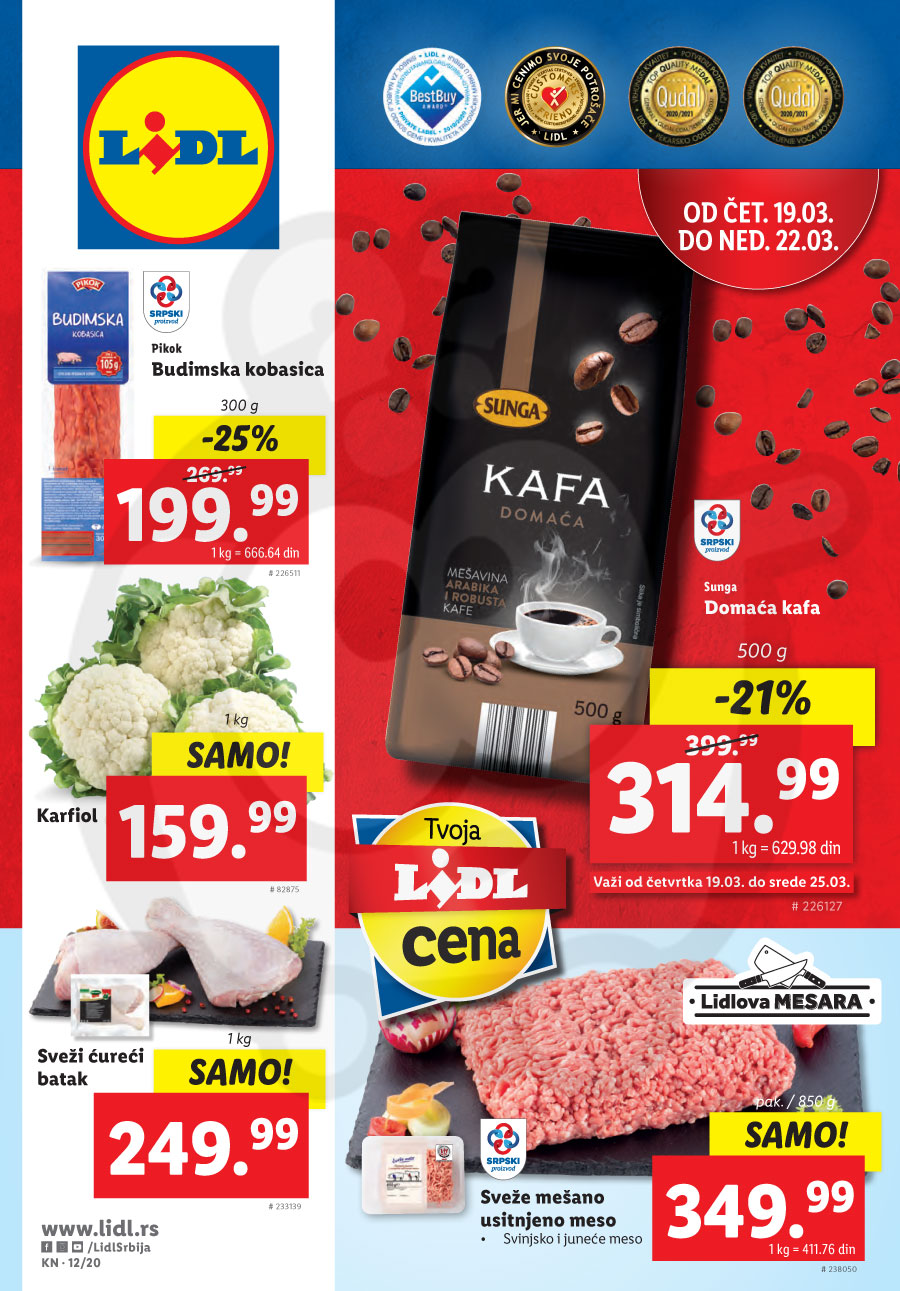 LIDL SRBIJA Katalog Akcija 19.03. - 25.03.2020. | Kuda u Kupovinu