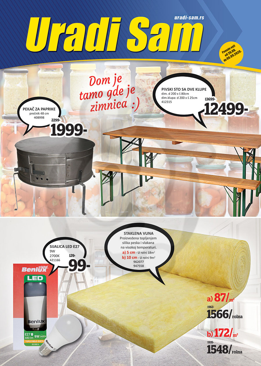 Uradi Sam Katalog Akcija 26.08. - 06.09.2020. | Kuda u Kupovinu