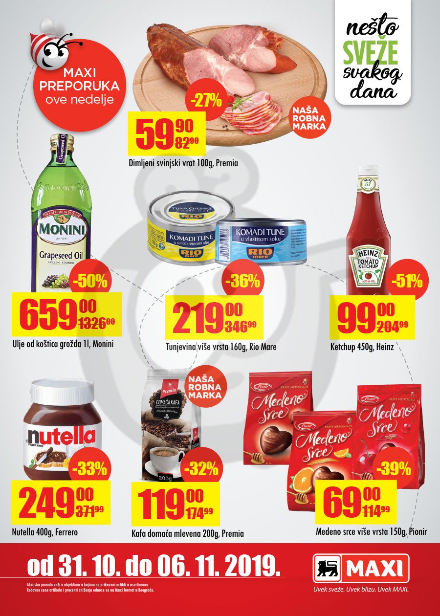 Maxi Nedeljna Akcija 31.10. - 06.11.2019. | Kuda u Kupovinu