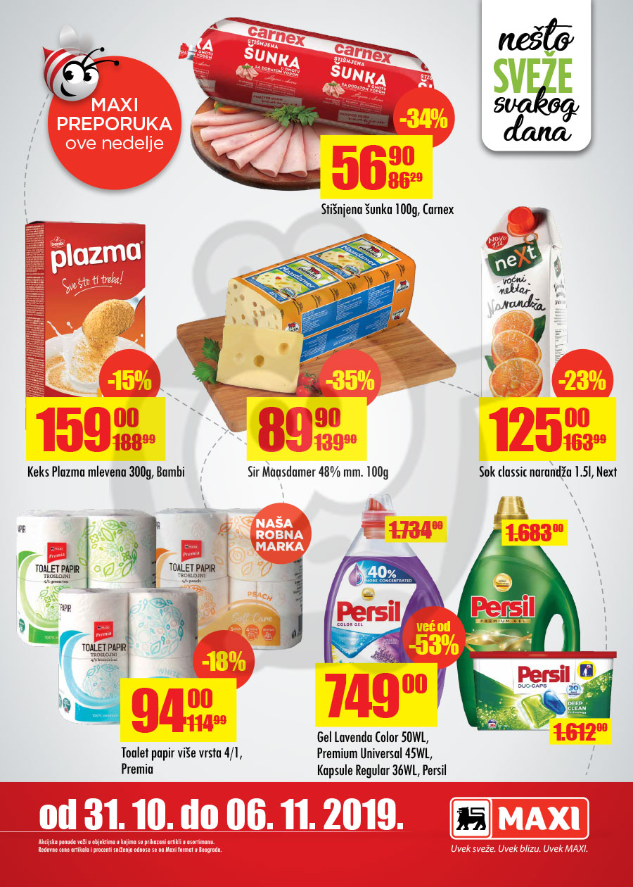 Maxi Nedeljna Akcija 31.10. - 06.11.2019. | Kuda u Kupovinu