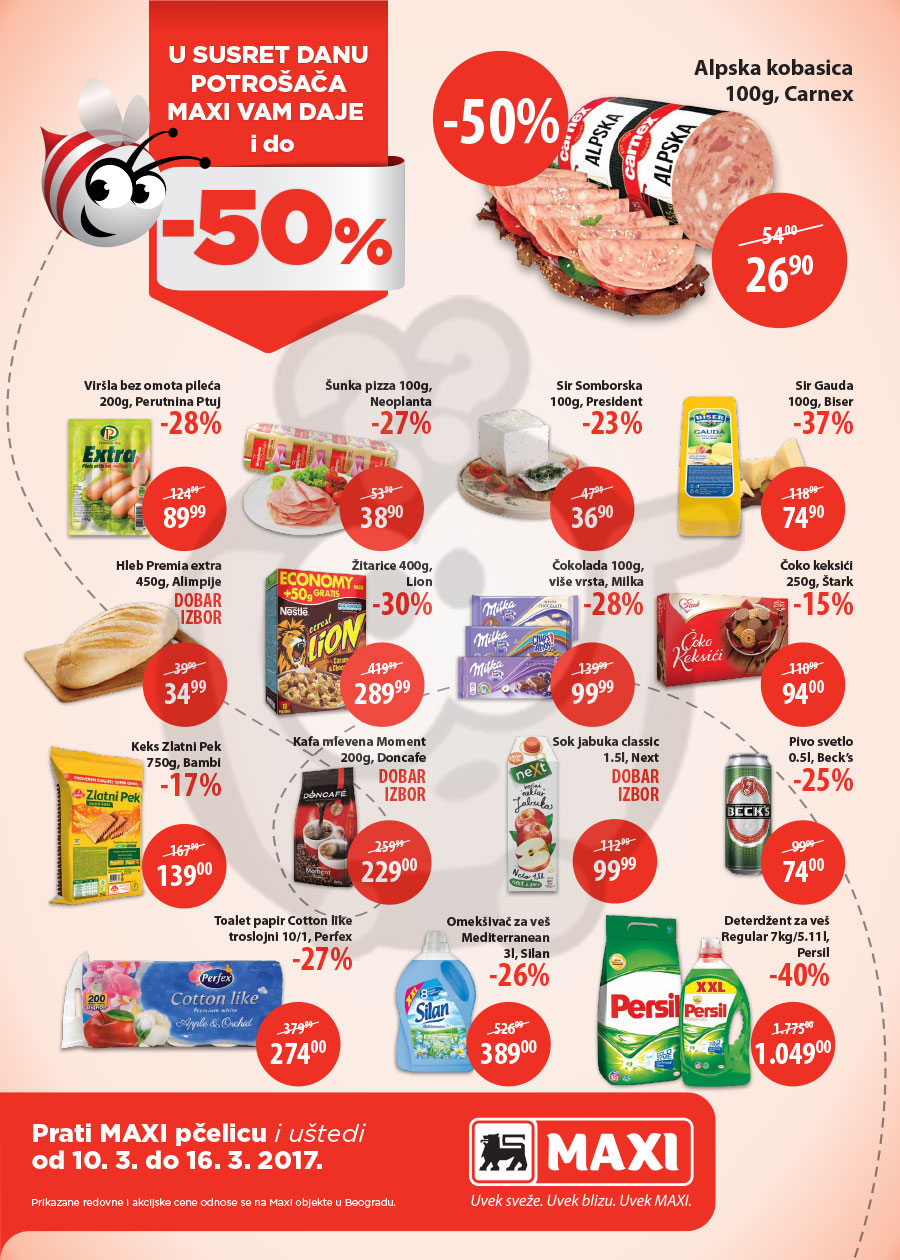 Maxi Nedeljna Akcija 10.03. - 16.03.2017. | Kuda u Kupovinu