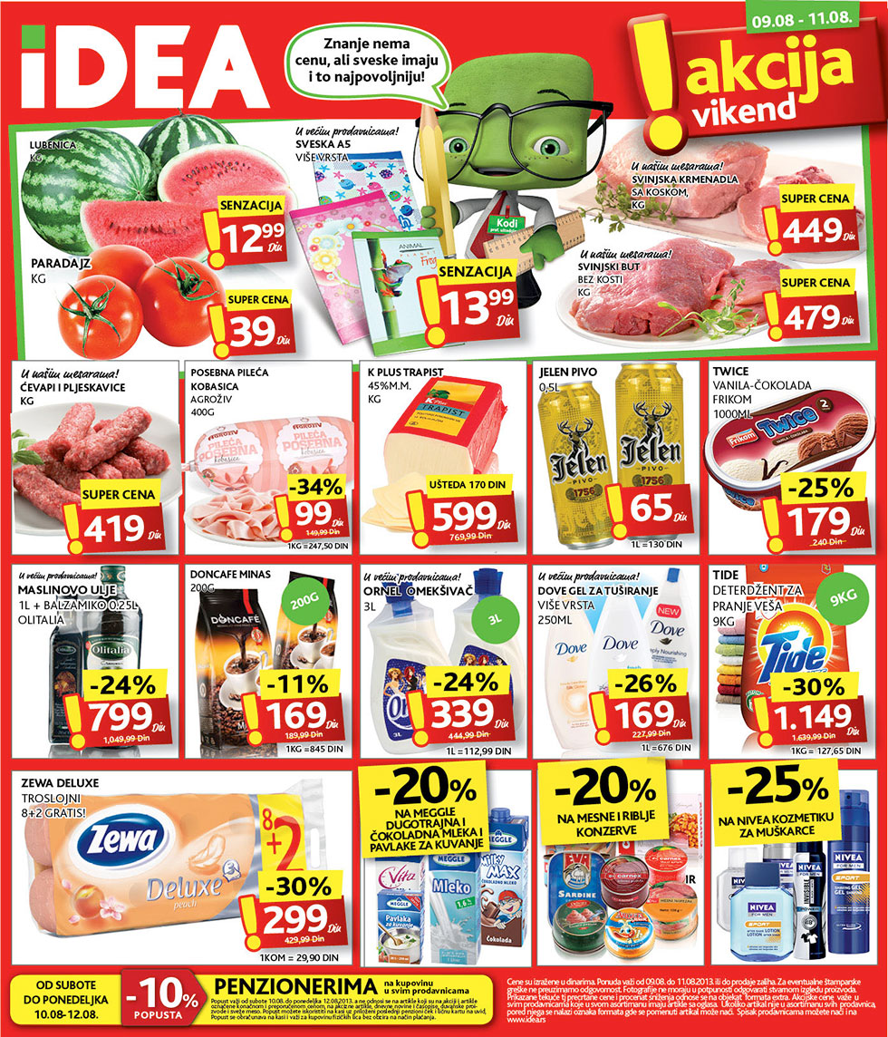 Idea Vikend Katalog Akcija 09.08. - 11.08.2013. | Kuda u Kupovinu