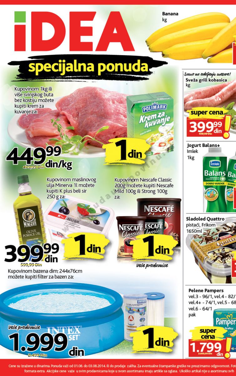 Idea Vikend Katalog Akcija 01.08. - 03.08.2014. | Kuda u Kupovinu
