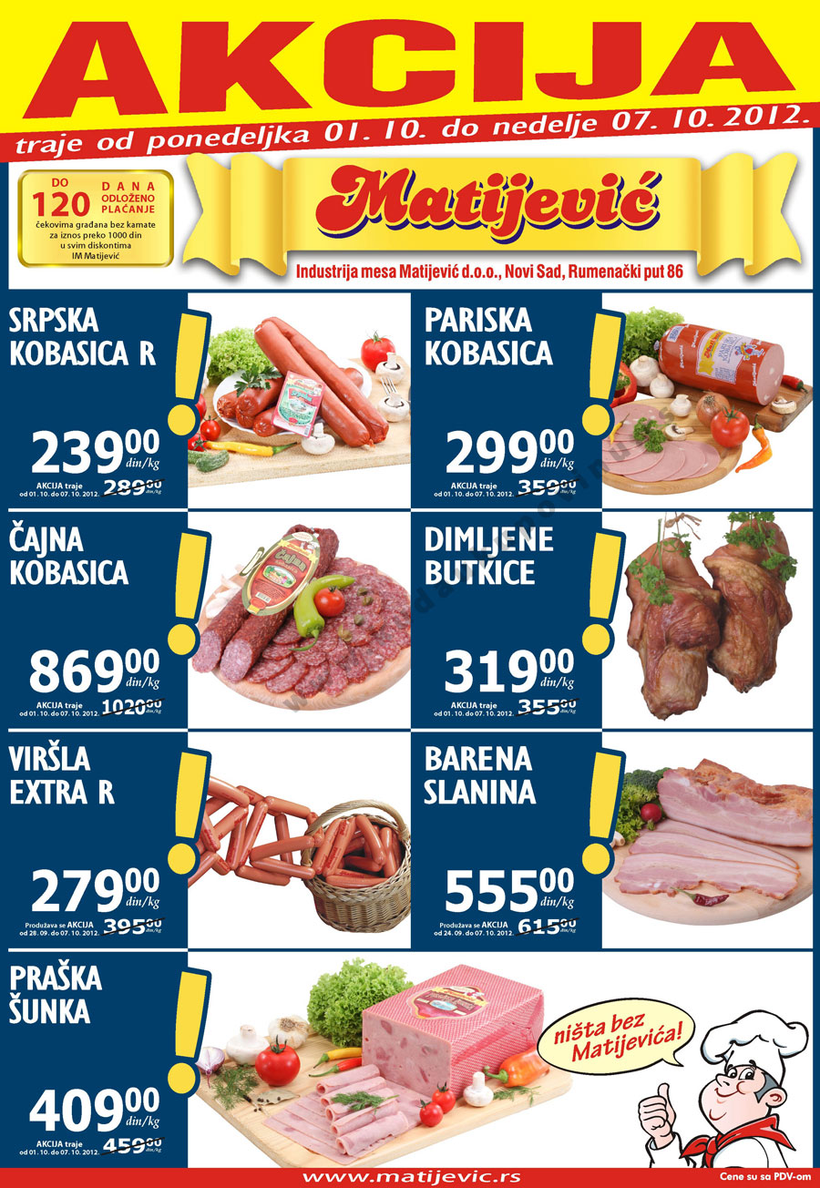 Matijević Katalog Akcija 01.10. - 07.10.2012. | Kuda u Kupovinu