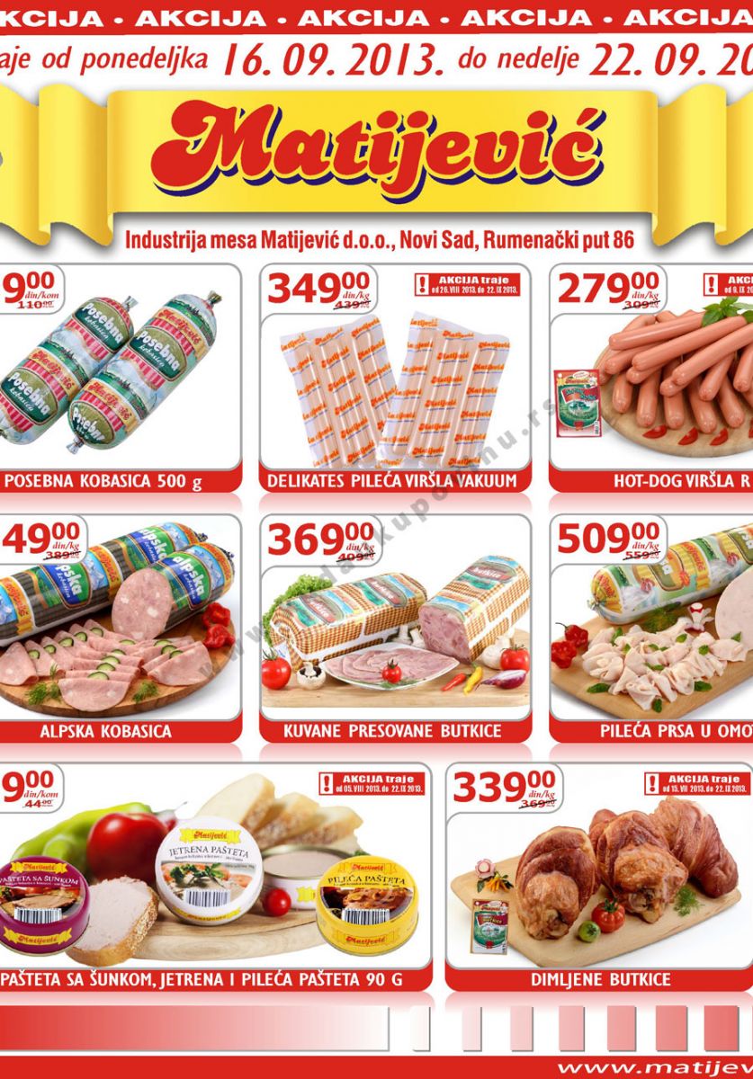 Matijević Katalog Akcija 16.09. - 22.09.2013. | Kuda u Kupovinu