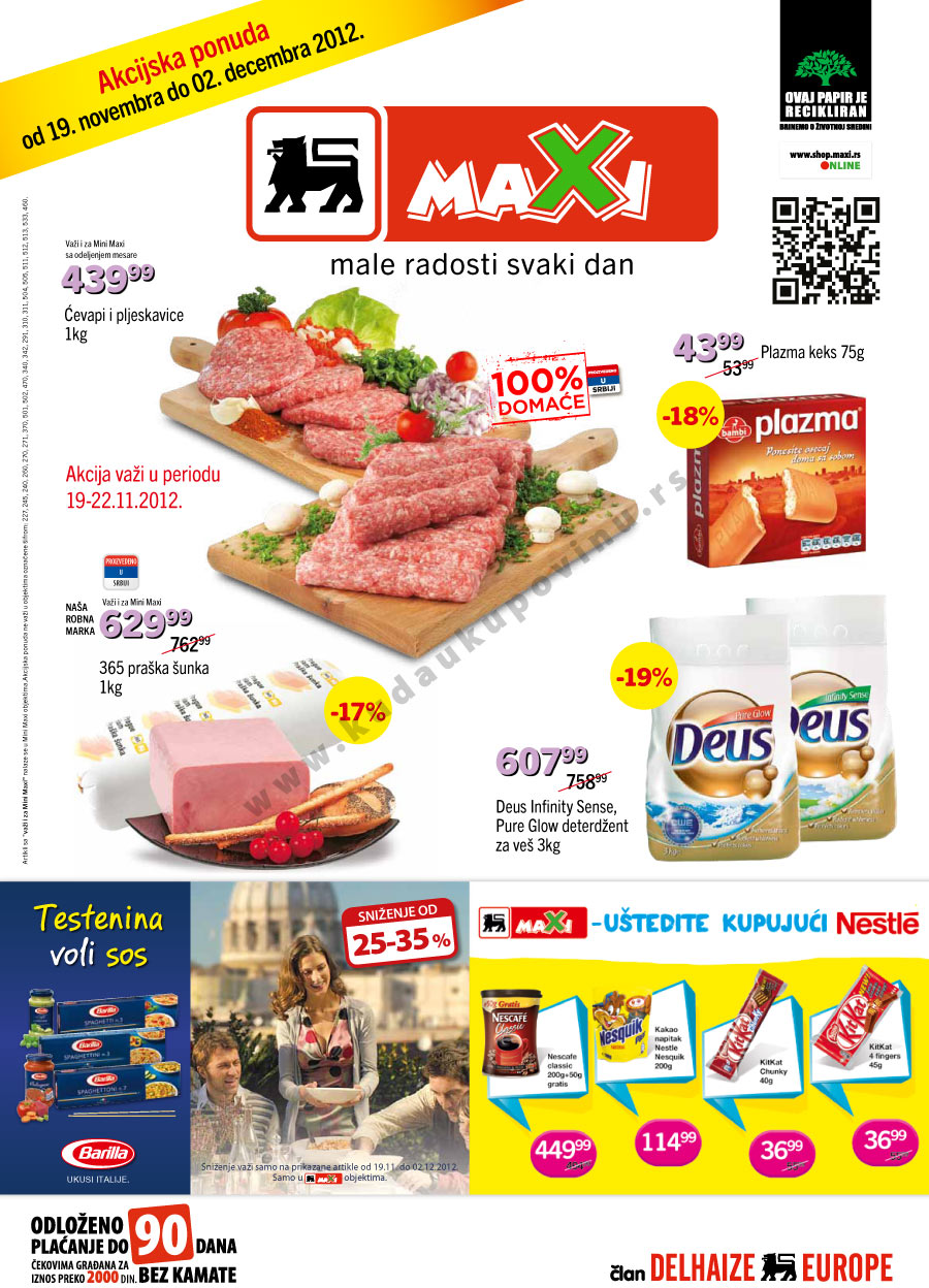 Maxi Katalog Akcija 19.11. - 02.12.2012. | Kuda u Kupovinu