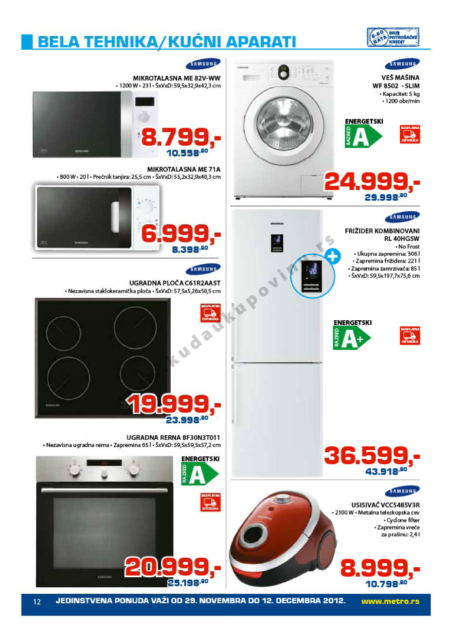 Metro Katalog Akcija Tehnika 29.11. - 12.12.2012. | Kuda u Kupovinu