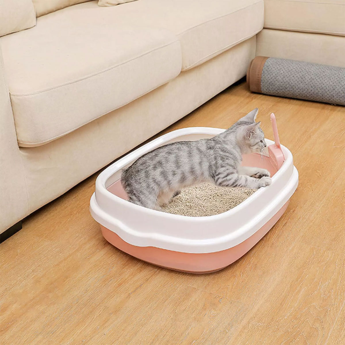 Toalet za mace - Posuda za pesak sa lopaticom 48x40x14 | Kuda u Kupovinu